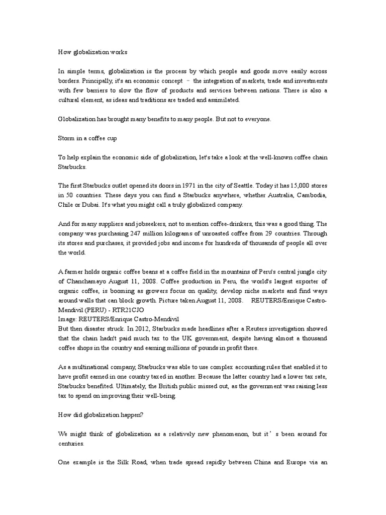 Globalization | PDF | Starbucks | Globalization