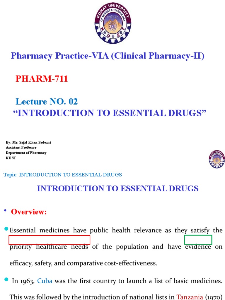 Introduction To Essential Drugs | PDF | World Health Organization ...