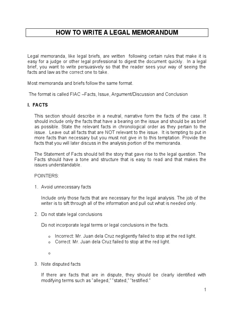 How To Write A Legal Memorandum Draft | PDF | Ineffective Assistance Of ...