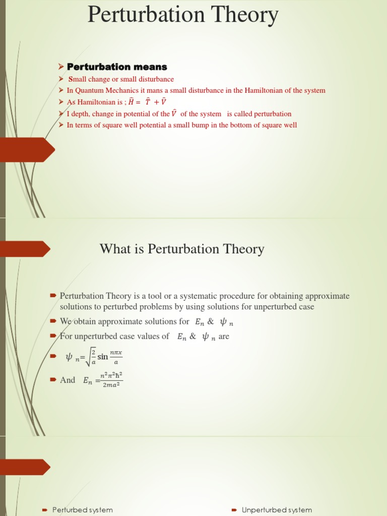 Perturbatio Theory | PDF | Perturbation Theory (Quantum Mechanics) | Perturbation Theory