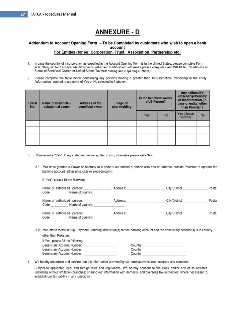 Annexure D - Revised Addendum For Entities | PDF | Banks | Private Law