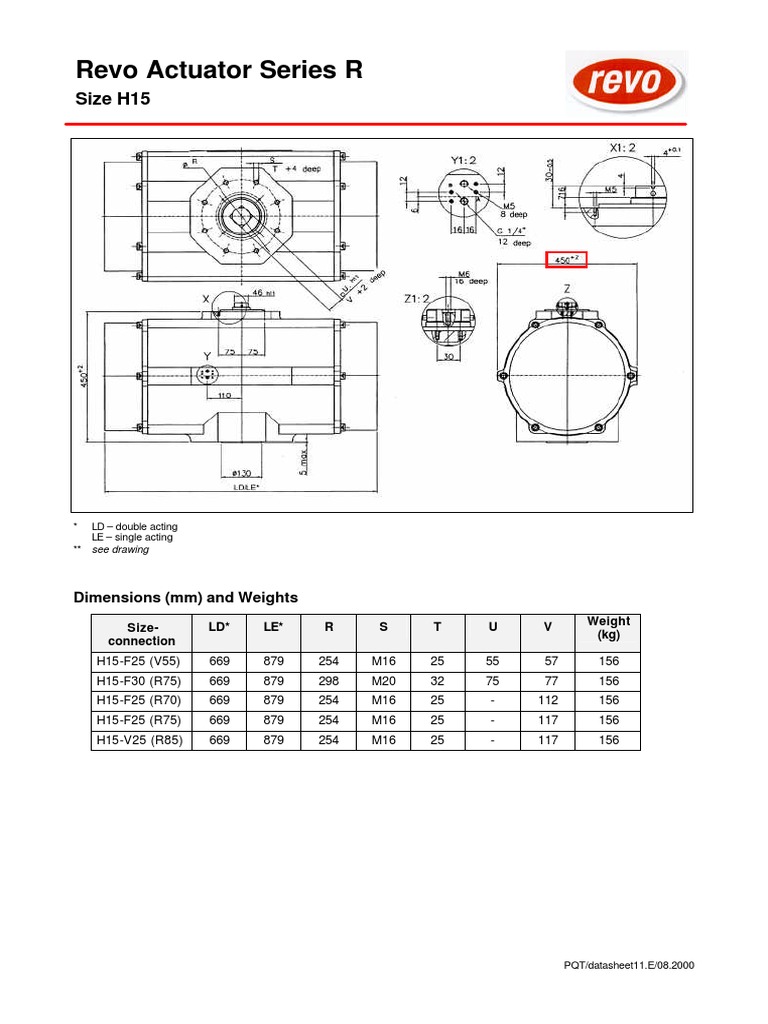 Revo Actuator Series R: Size H15 | PDF | Equipment | Hydraulics