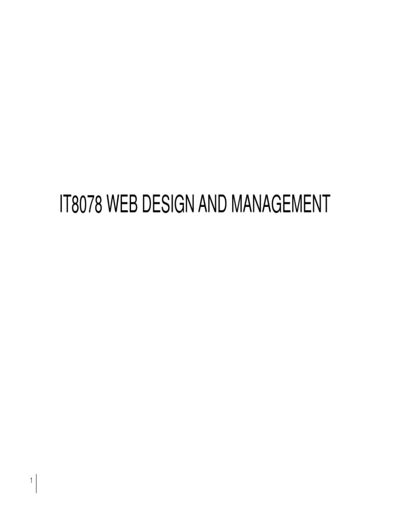 It8078 Web Design and Management | PDF | Html | Html Element