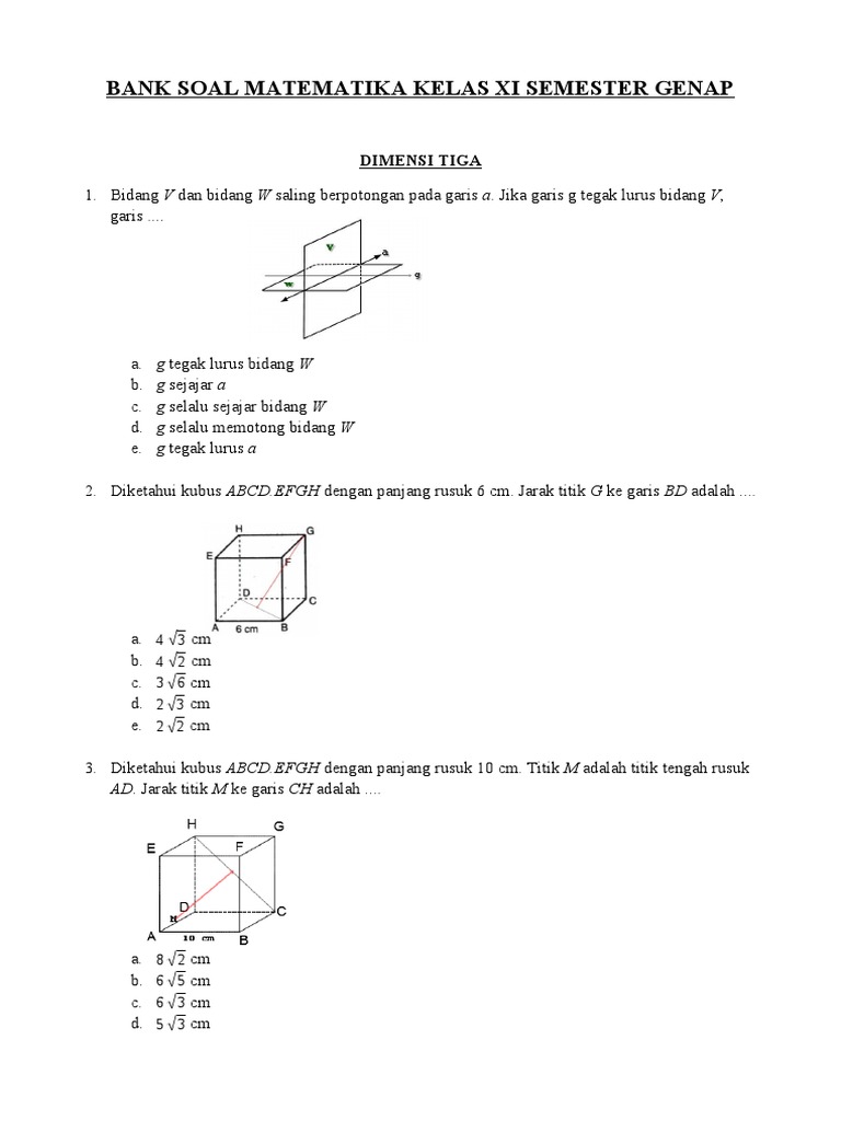 Bank Soal Matematika Kelas Xi Semester Genap | PDF