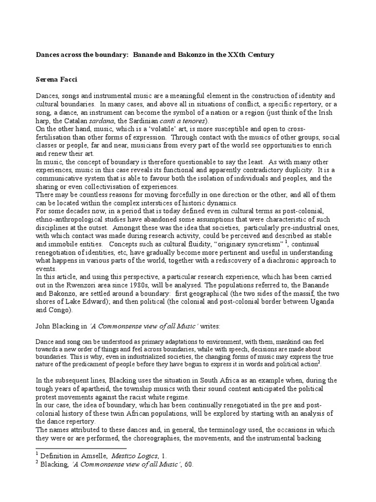 Bakonjo Dance | PDF | Dances | Uganda