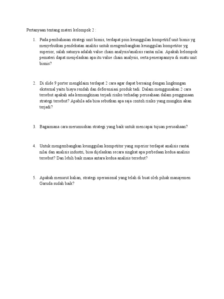 Pertanyaan Diskusi | PDF