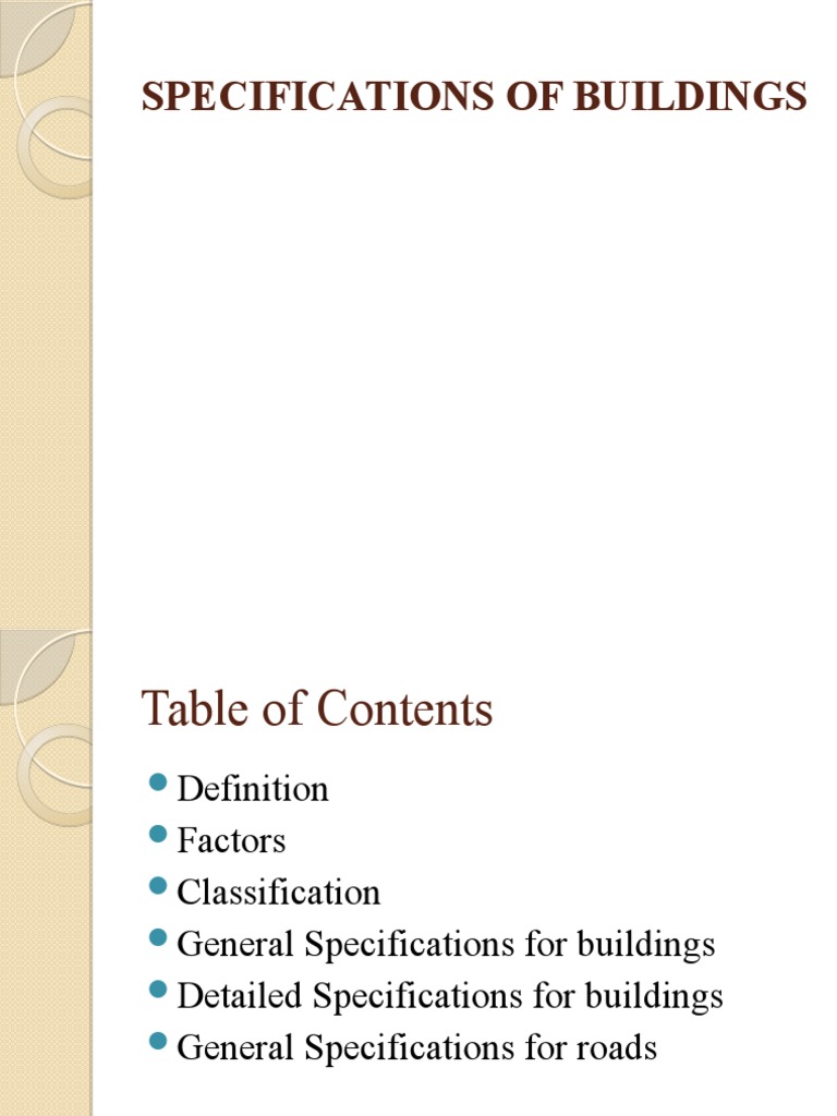 Specs On Class of Buildings | PDF