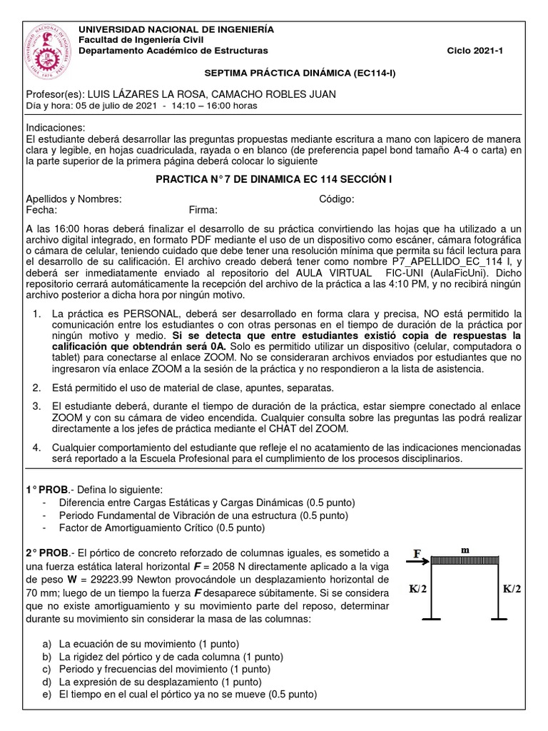Análisis dinámico de estructuras sometidas a cargas estáticas y ...