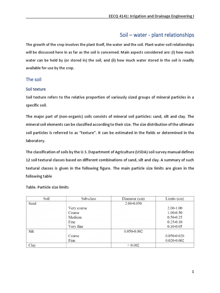 EECQ - 4141 - Soil-Water-Plant Relationships | PDF | Soil | Porosity