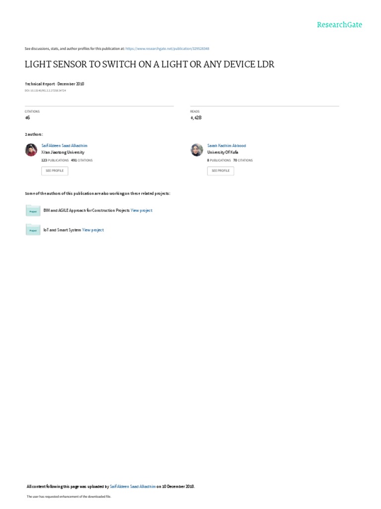 Light Sensor To Switch On A Light or Any Device LDR: December 2018 ...