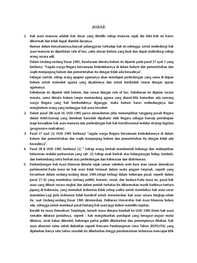 Jawaban Ham Tugas 3 TMK | PDF