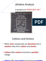 Chemistry O'Level Test For Anions and Cations | PDF | Solubility | Ion