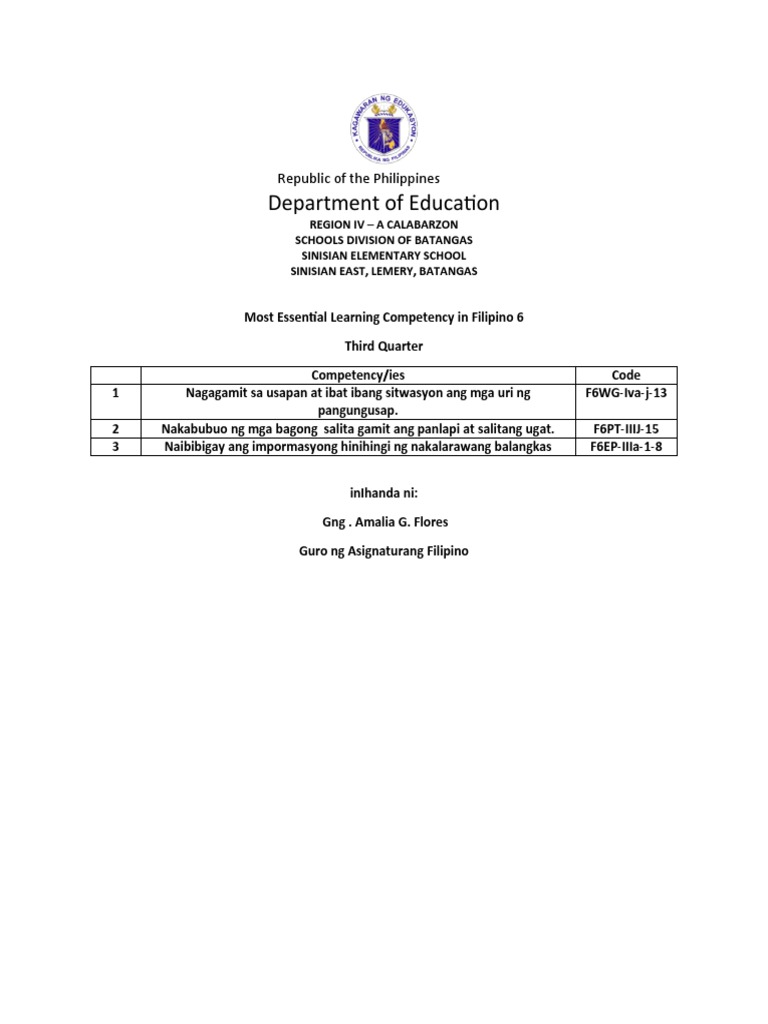 Melc in Filipino | PDF