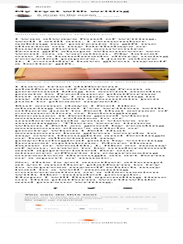 My Tryst With Writing | PDF