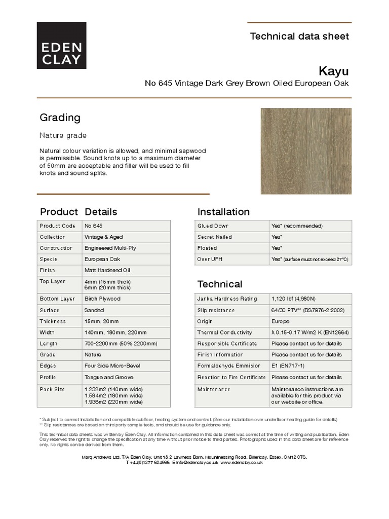 Kayu Wood Flooring Data Sheet | PDF | Wood | Building Engineering