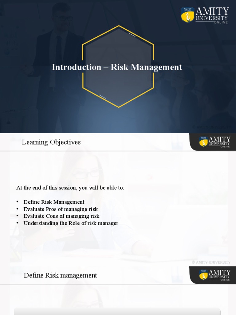Unit 1 - Session 1 - Introduction To Risk Management | PDF | Risk ...