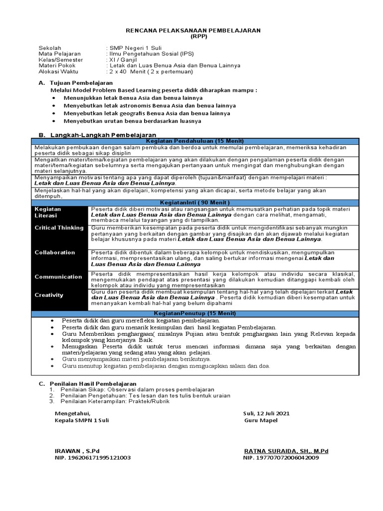 1 RPP IPS KELAS 9 SEM.1 - WWW - Kherysuryawan.id | PDF