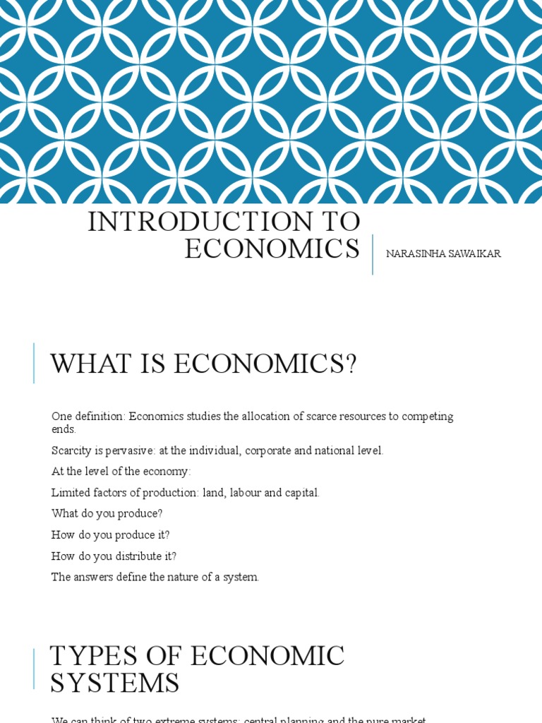 Introduction To Economics | PDF | Market (Economics) | Economics