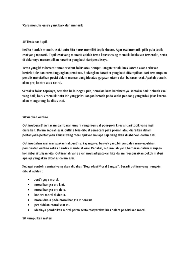 Cara Bikin Essay Keren | PDF | Karier & Perkembangan
