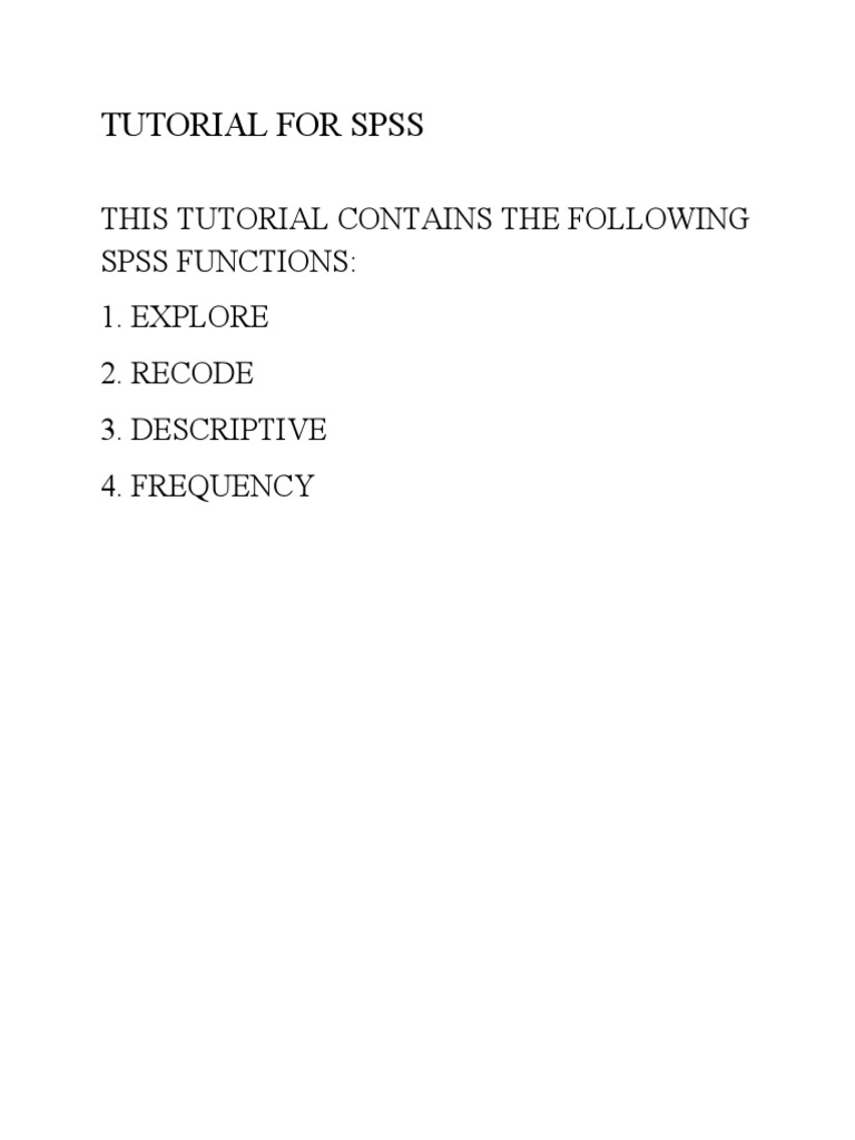 Tutorial For Spss Pdf Statistics Median