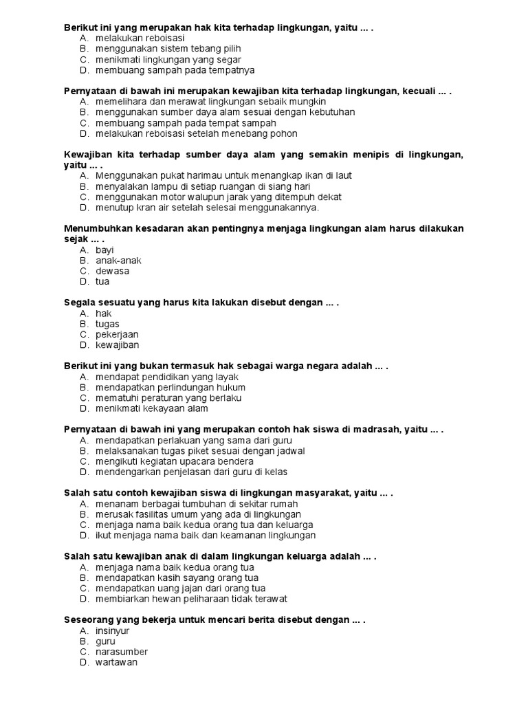 Soal Pat Tema 9 | PDF