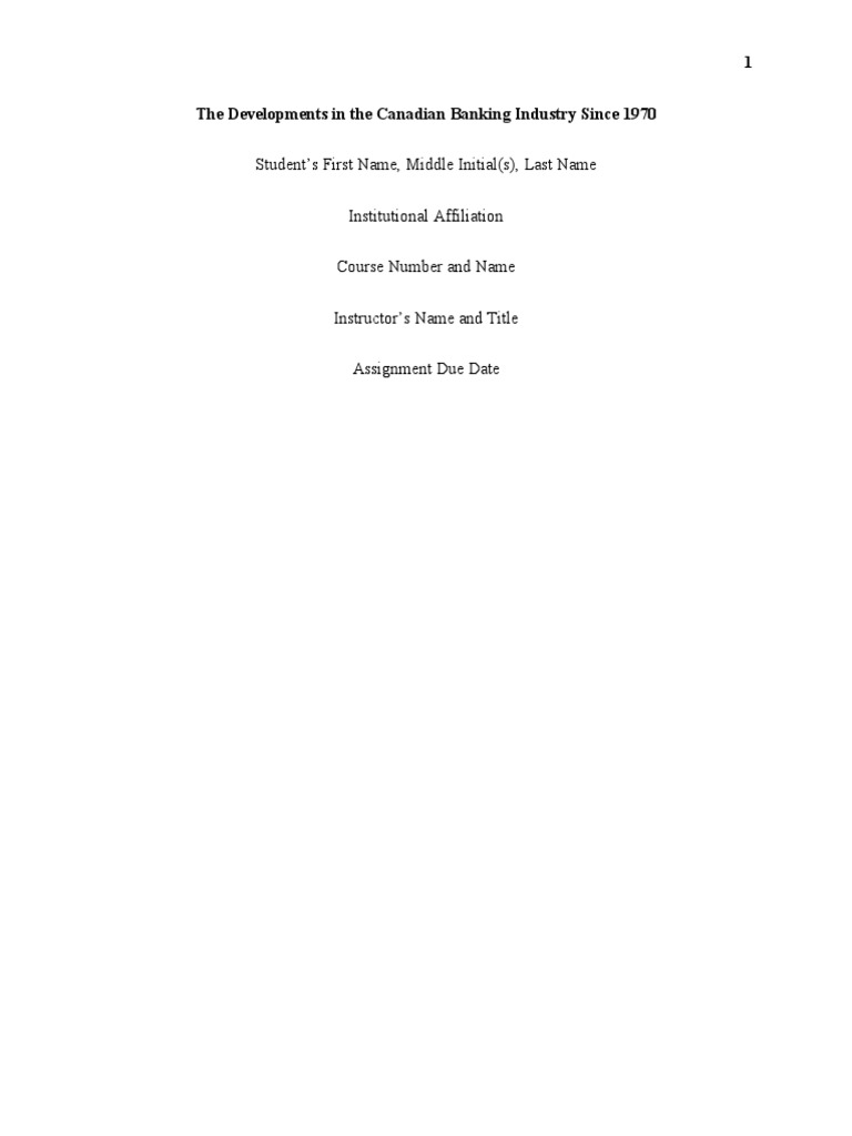 Canadian Banking Industry Since 1970 | PDF | Securitization | Banks
