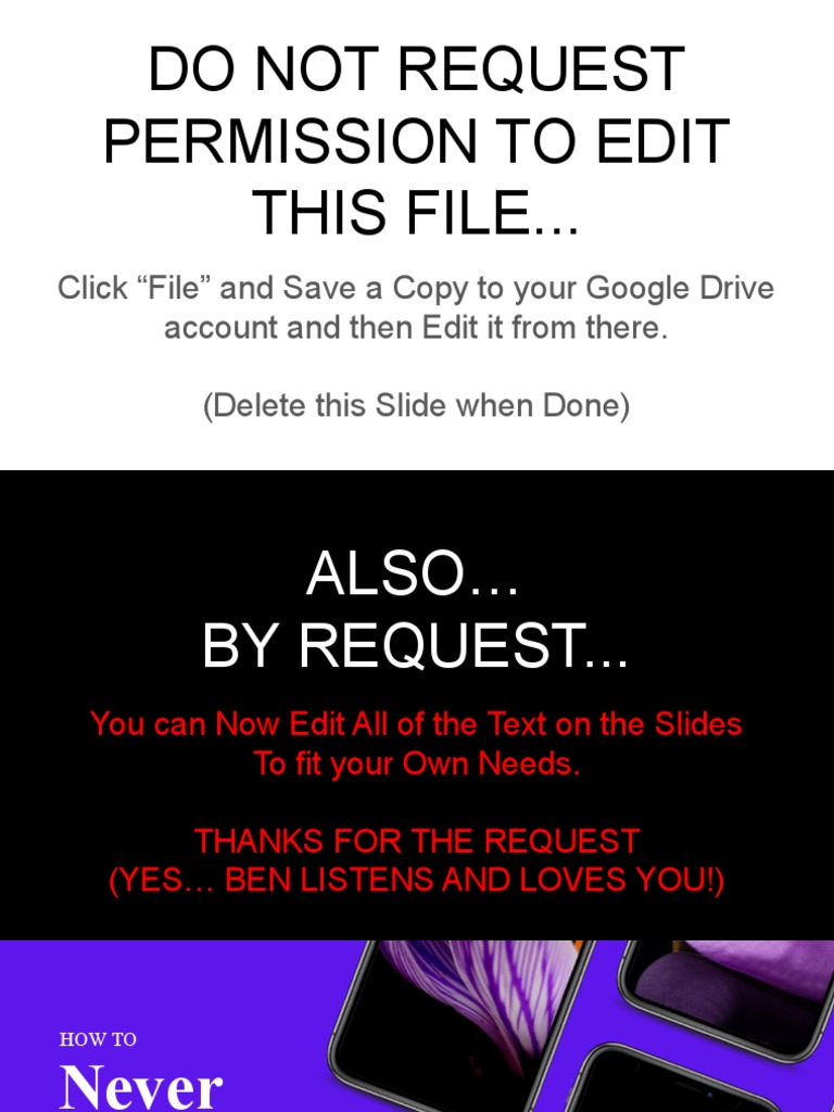 Do Not Request Permission To Edit This File.. | PDF