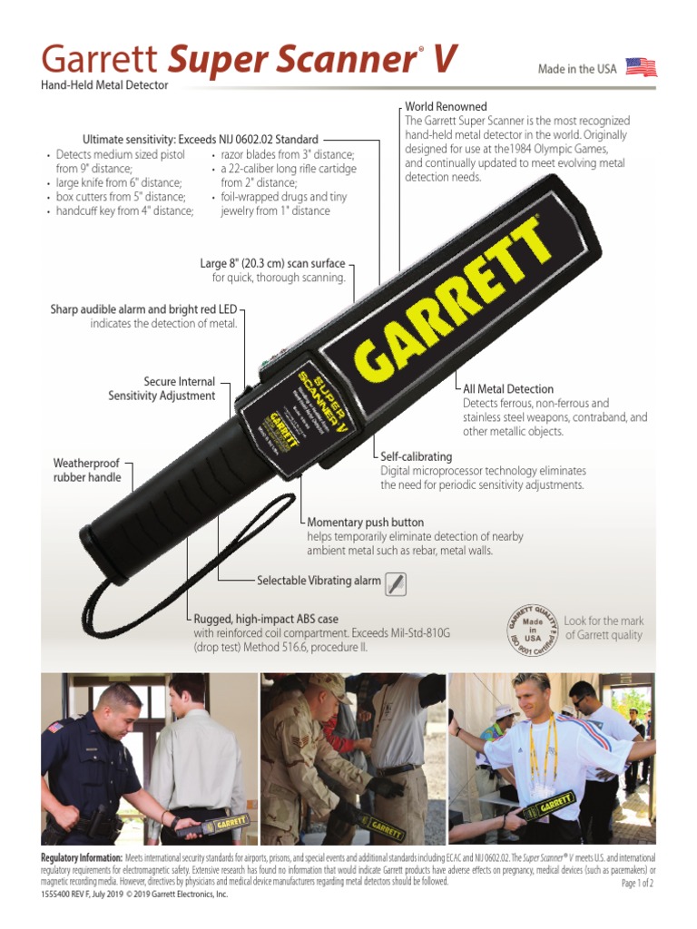 Super Scanner V Spec Sheet | PDF | Metal Detector | Image Scanner