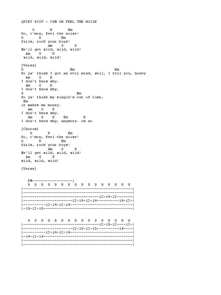 Quiet Riot - Come On Feel The Noise | PDF | Songs | Musical Compositions