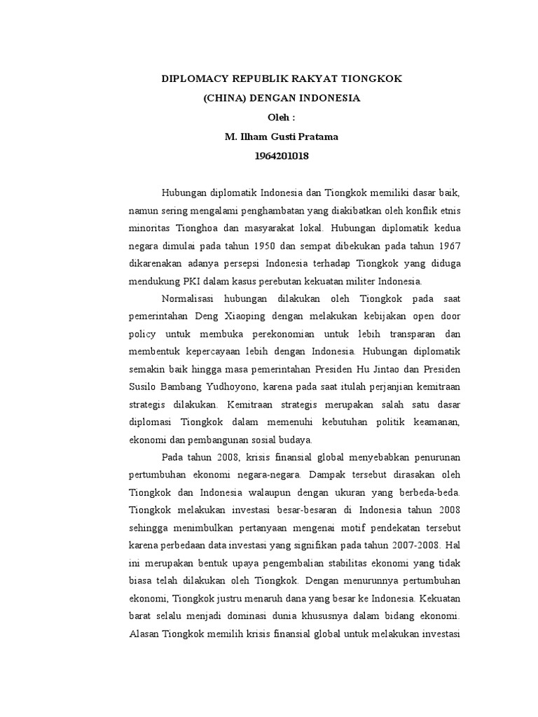 Essay Diplomasi RRT | PDF