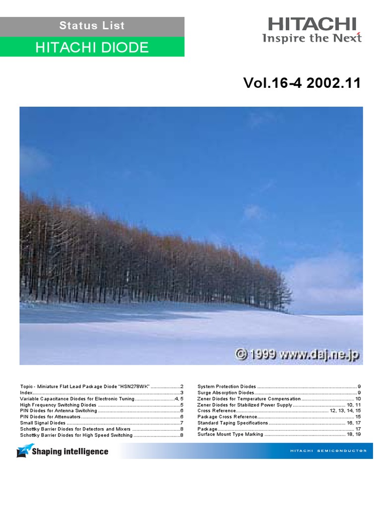 Hitachi Diode: Status List | PDF | Diode | Electronics