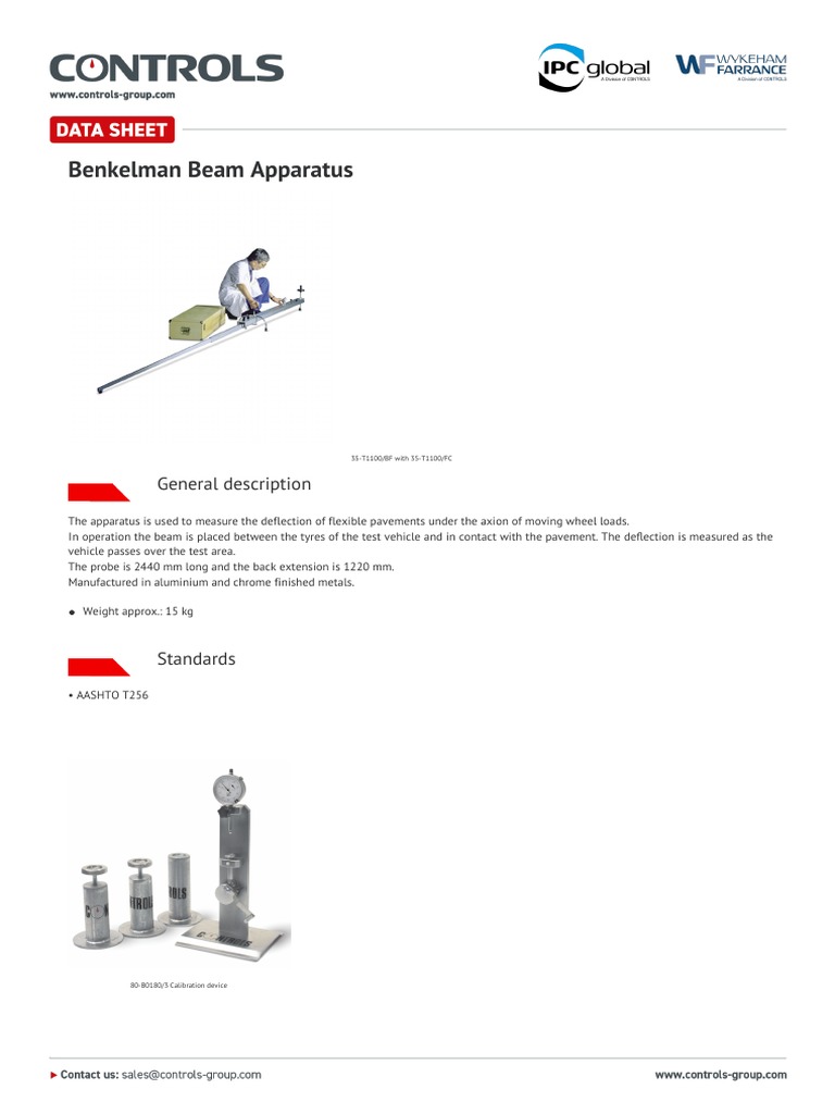 Benkelman Beam Apparatus | PDF