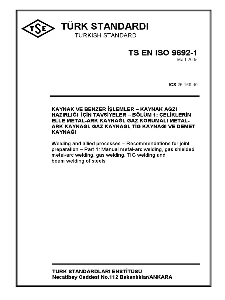 TS en Iso 9692-1 | PDF
