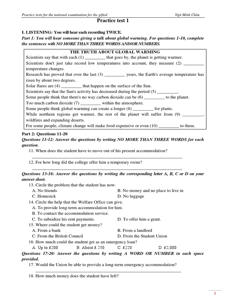 Sample Tests For The Gifted | PDF | Greenhouse Effect | Venus
