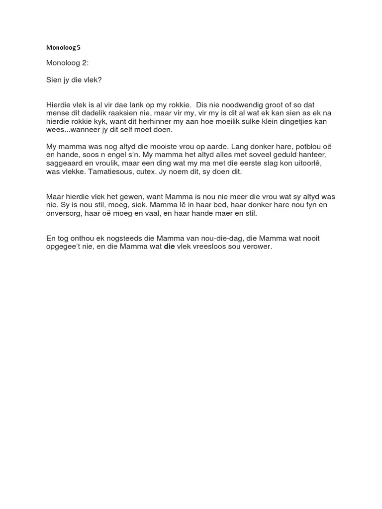 Monoloog 5 - Speeltoneel | PDF