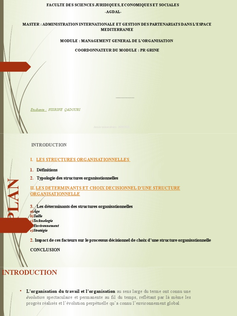 Les Déterminants Des Structures Organisationnelles - Finale - Copie | PDF | Science | Business