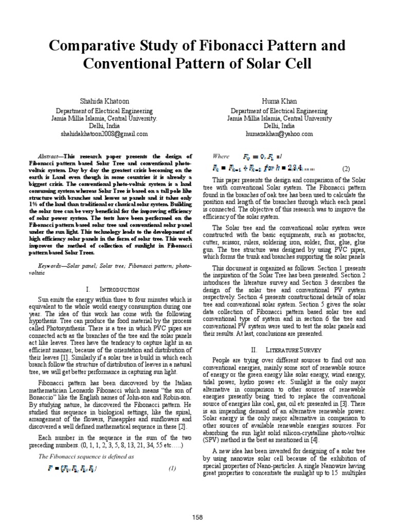 Comparative Study of Fibonacci Pattern and Conventional Pattern of ...