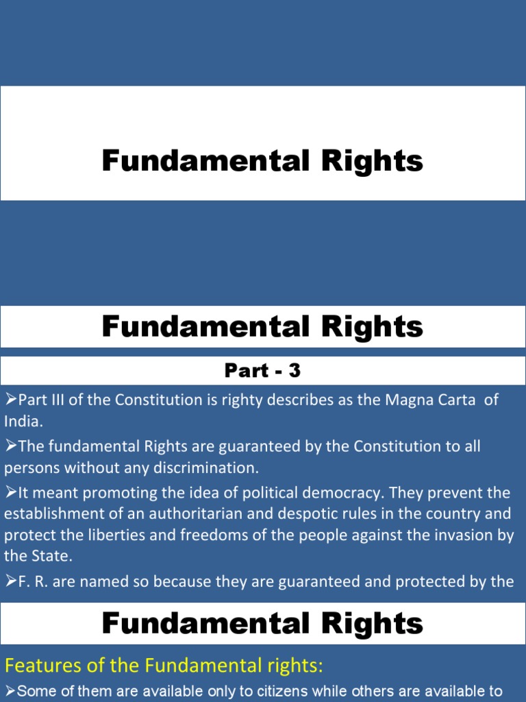 Fundamental Right | PDF | Legal Documents | Government And Personhood
