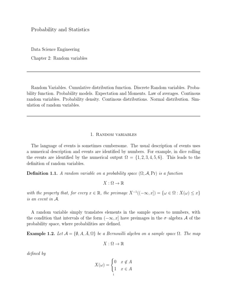 Probability and Statistics | Download Free PDF | Probability ...