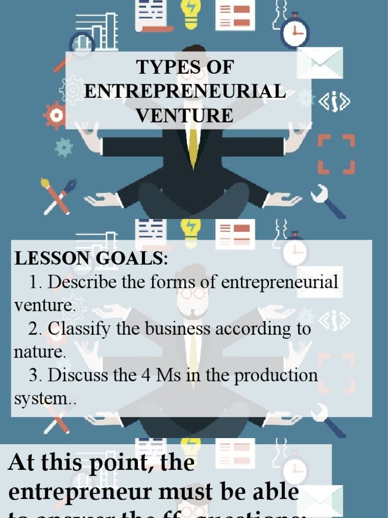 Types of Entrepreneurial Venture | PDF | Sole Proprietorship ...