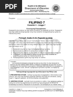 (Week 1) FIL 7 Q2 Nasusuri Ang Mga Detalye NG Tekstong Pampanitikan para Sa Kritikal | PDF