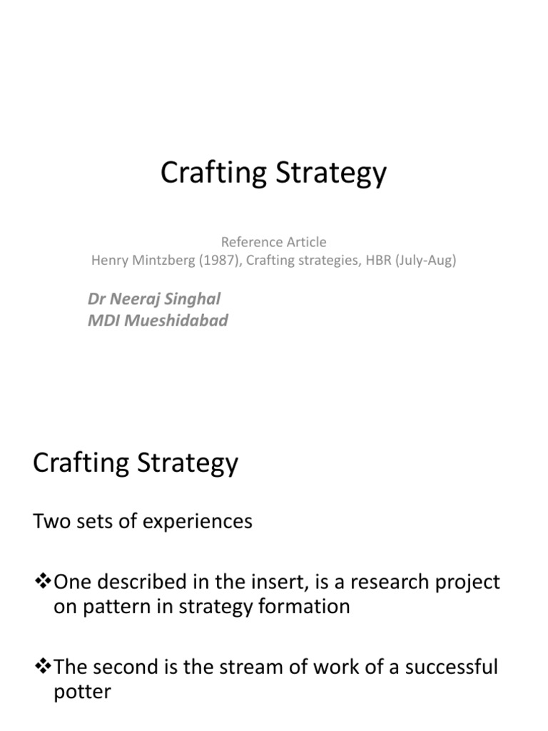 Crafting Strategies | PDF | Mind | Cognition