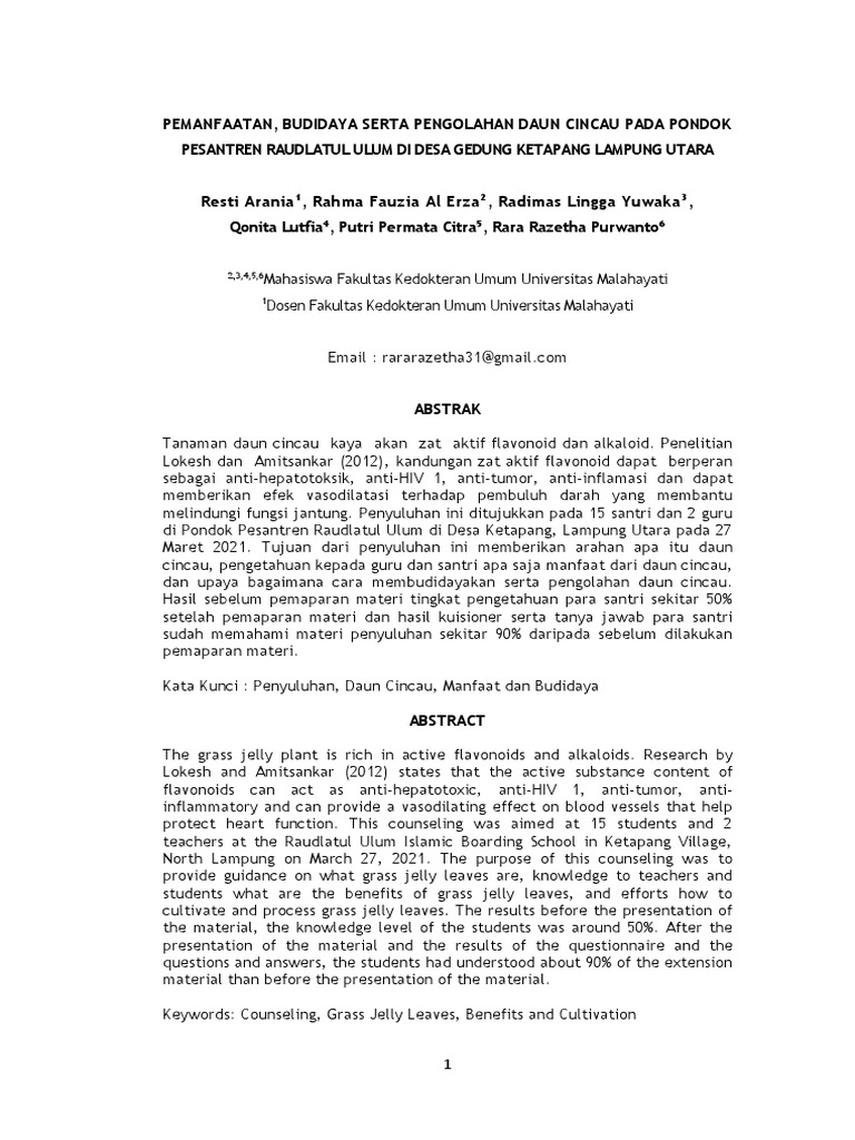 Jurnal PKM KKL-PM 26 Dan LoA | PDF