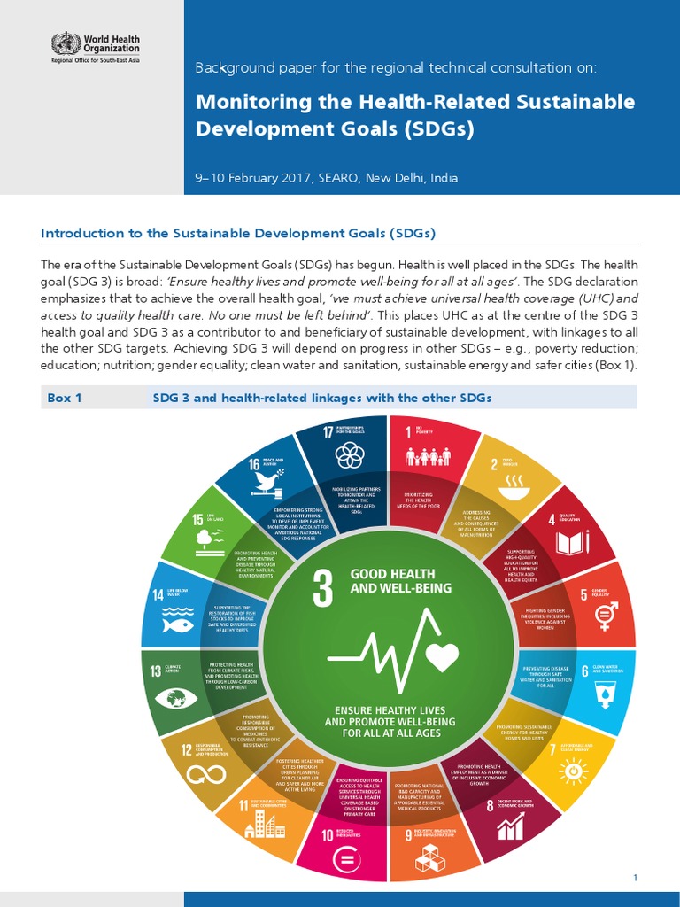 Monitoring The Health-Related Sustainable Development Goals (SDGS ...