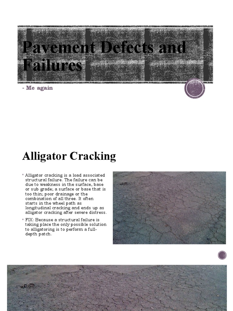 Pavement Defects and Failures Highway | PDF | Road Surface | Road ...