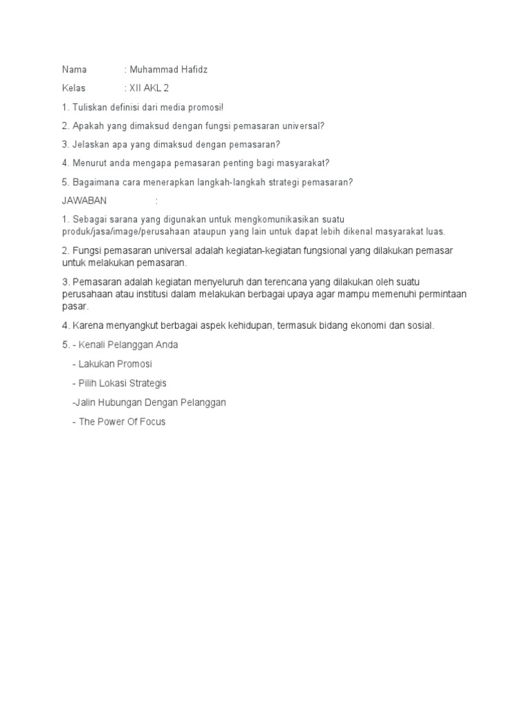 Tugas KWH Media Promosi | PDF | Karier & Perkembangan