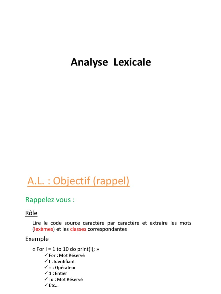 Analyse Lexicale1 | PDF | Expression régulière | Programmation informatique