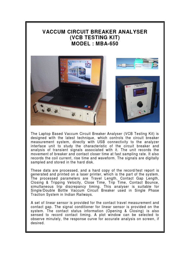 VCB Testing Kit: MBA-650 Analyzer | PDF | Laptop | Computer Hardware