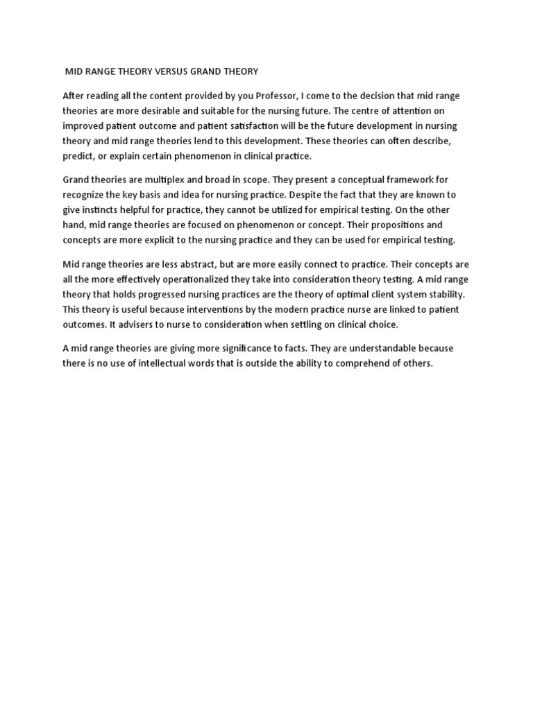 Mid Range Theory Versus Grand Theory | PDF