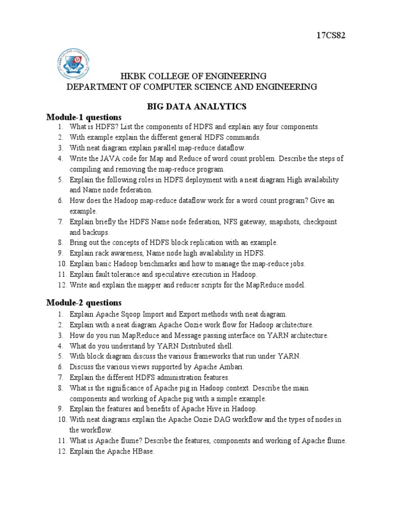 Big Data Analytics Module-1 Questions | PDF